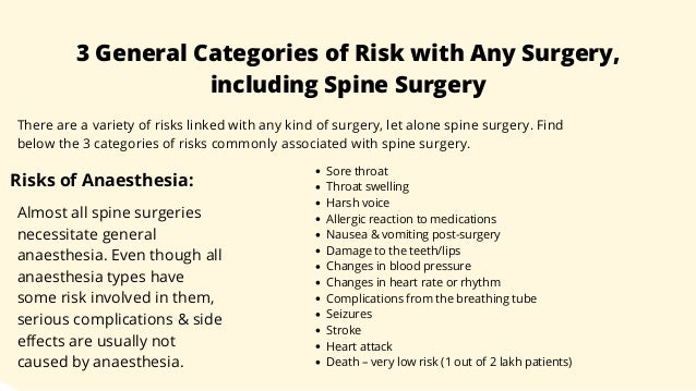 Spine Surgery Risks and Potential Complications | PDF