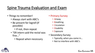 Spine 1 Physical Exam of the spine orthopaedy | PPT
