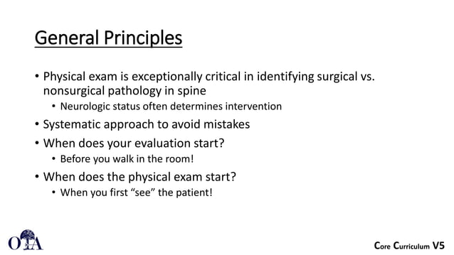 Spine 1 Physical Exam of the spine orthopaedy | PPT