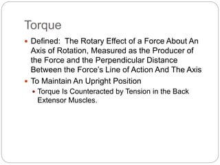 BIOMECHANICS of Spine and hip | PPT