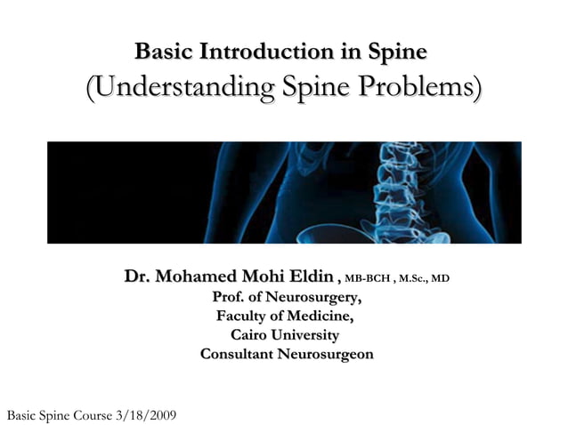 Spine clinical approach (basic spine 2009) | PPT