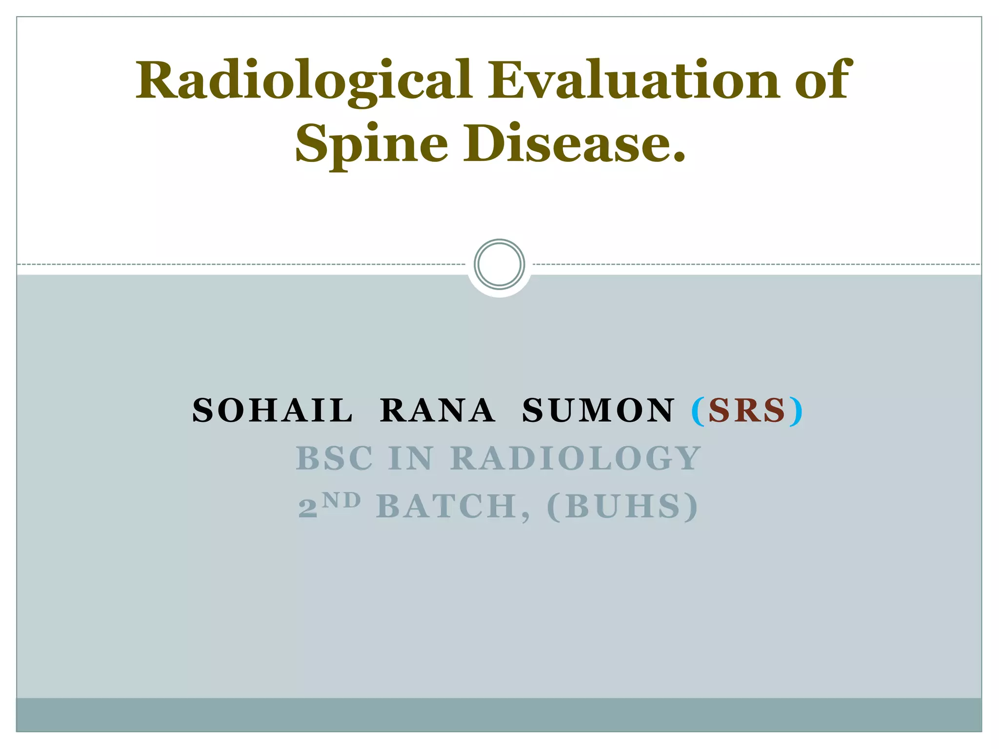 Spine disease in rg finding | PDF