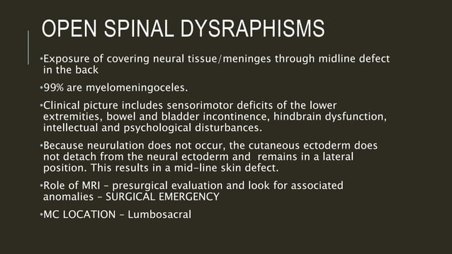Spine dysraphism | PPTX