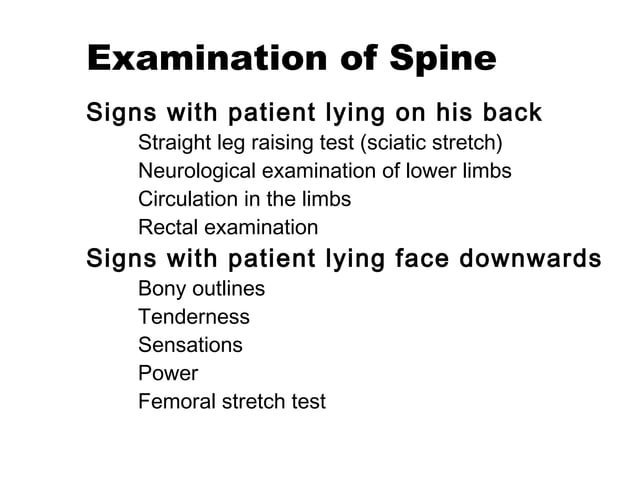 Spine examination | PPT | Death, Injury, or Military Conflict ...