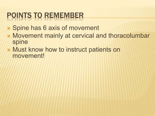 Spine examination | PPTX