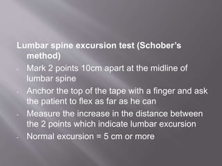 Spine examination | PPTX