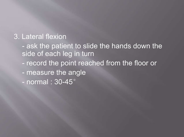 Spine examination | PPT