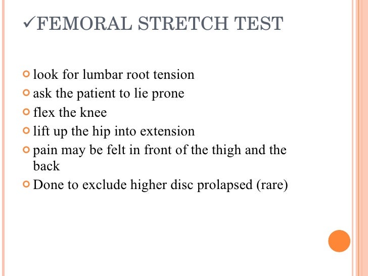 Positive Femoral Nerve Stretch Test at Ella Kendall blog