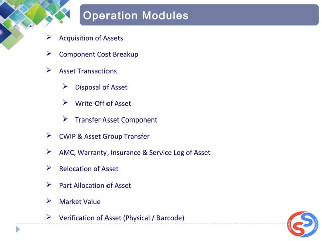 Spine Fixed Asset Management Software | PPT