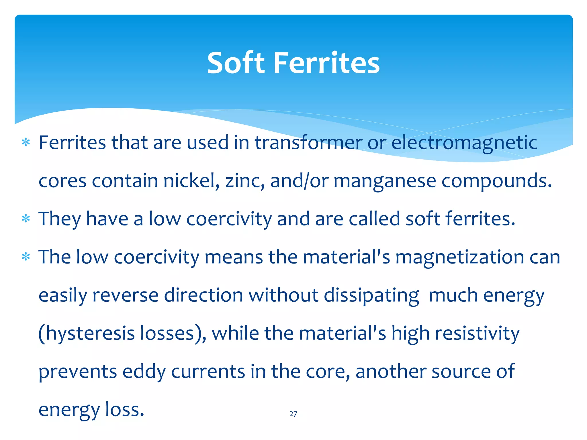 Spinel structure ferrites (ferrimagnetic) and ferromagnetic materials ...