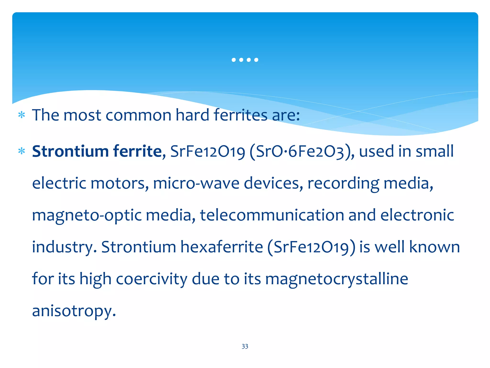 Spinel structure ferrites (ferrimagnetic) and ferromagnetic materials ...