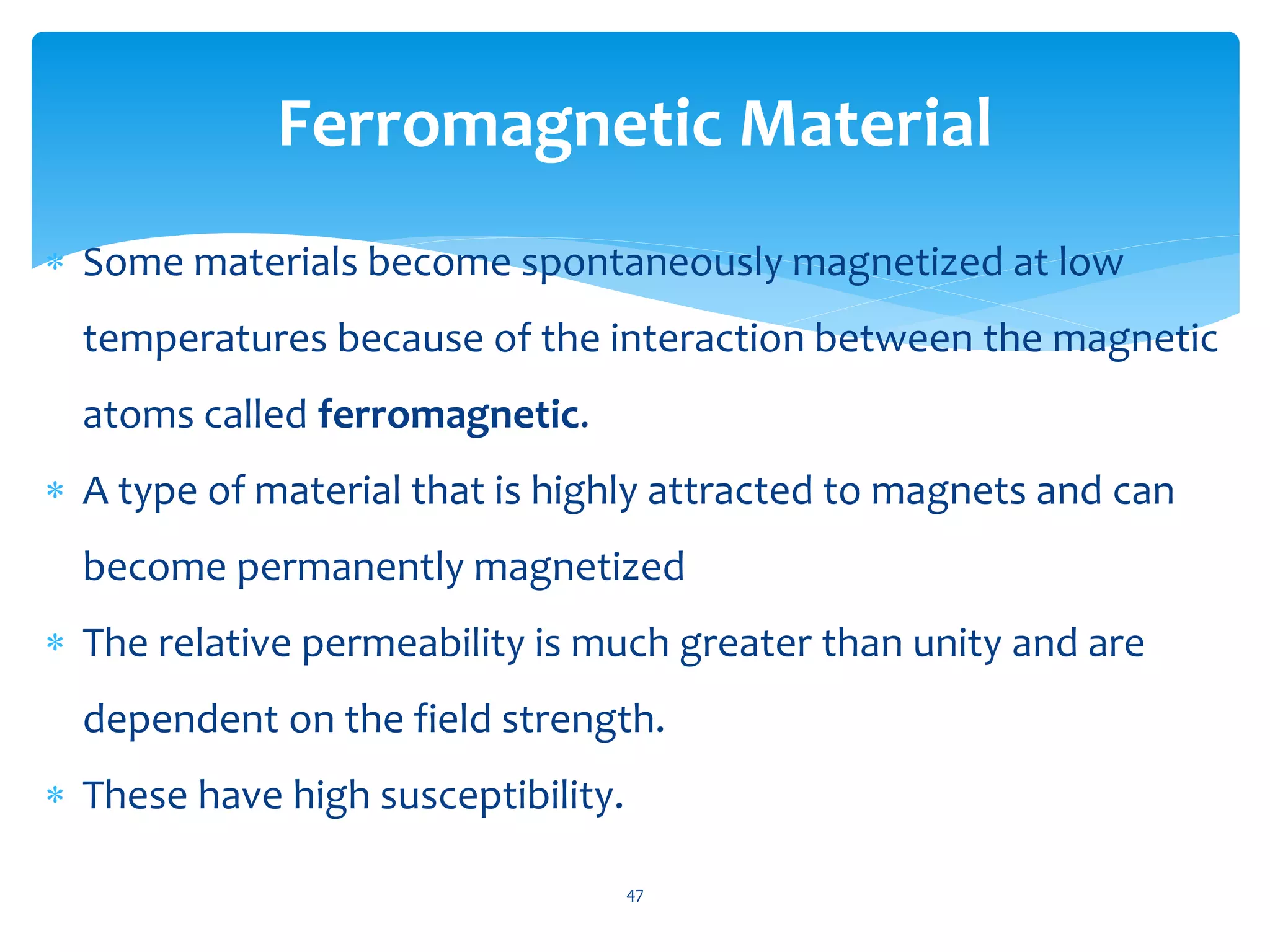Spinel structure ferrites (ferrimagnetic) and ferromagnetic materials ...