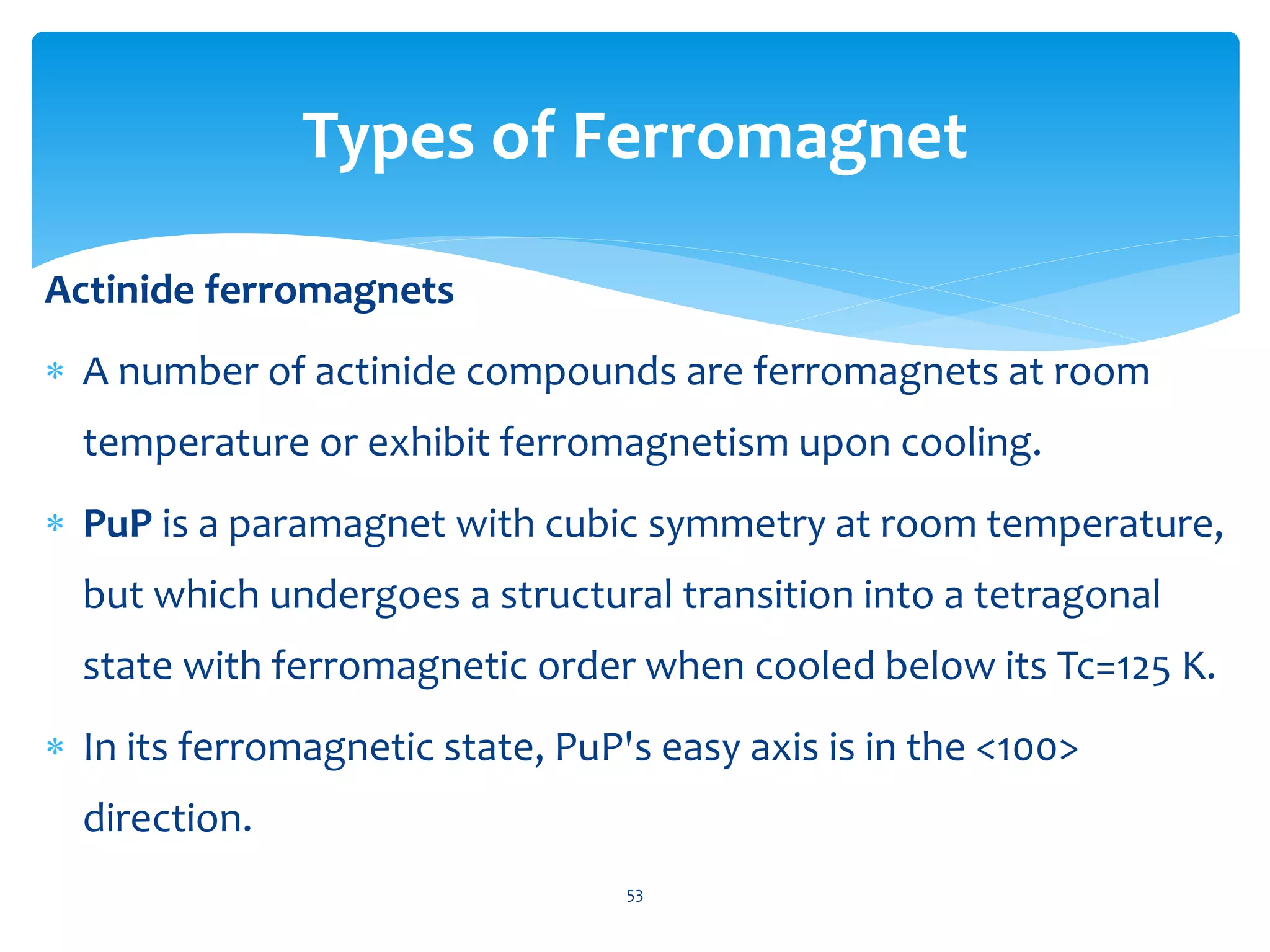 Spinel structure ferrites (ferrimagnetic) and ferromagnetic materials ...