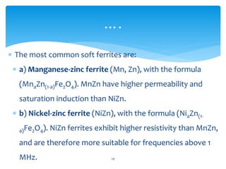 Spinel structure ferrites (ferrimagnetic) and ferromagnetic materials ...