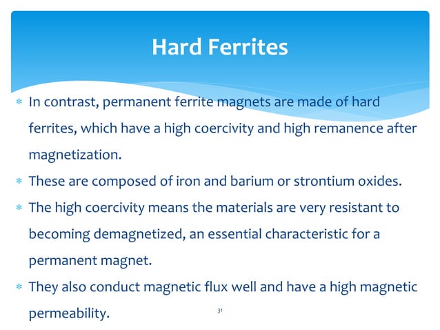 Spinel structure ferrites (ferrimagnetic) and ferromagnetic materials ...
