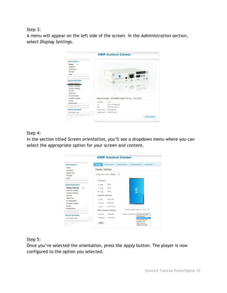 PosterDigital SpinetiX Tutorial: How to connect your SpinetiX | PDF