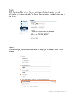 PosterDigital SpinetiX Tutorial: How to connect your SpinetiX | PDF
