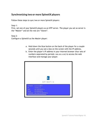 PosterDigital SpinetiX Tutorial: How to connect your SpinetiX | PDF