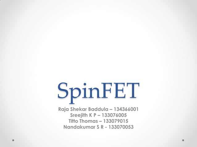 SpinFET | PDF
