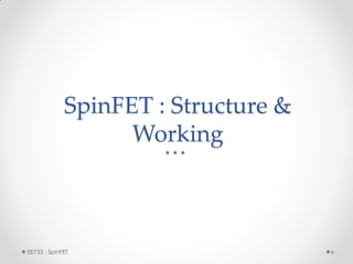 SpinFET | PDF