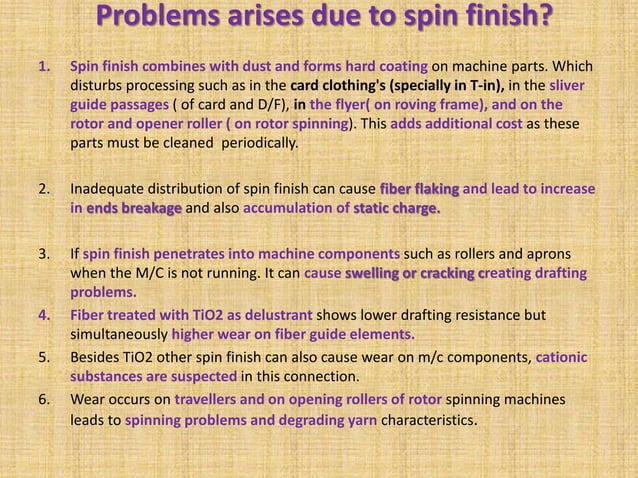 Spin finishes and Blending | PPTX
