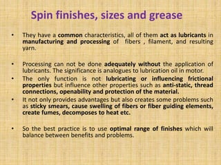 Spin finishes and Blending | PPTX