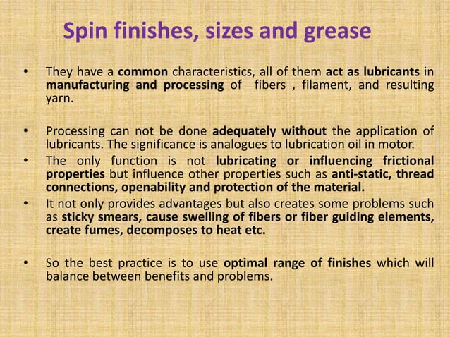 Spin finishes and Blending | PPTX