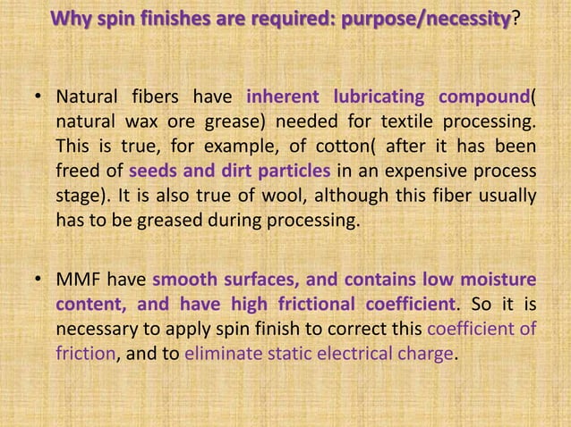 Spin finishes and Blending | PPTX