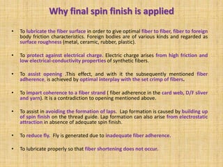 Spin finishes and Blending | PPTX