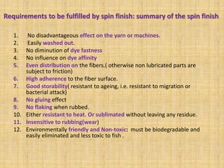Spin finishes and Blending | PPTX