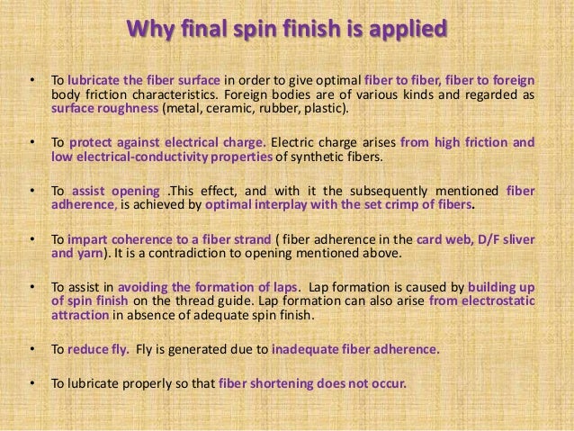 Spin finishes and Blending