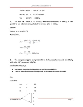 Spinning calculations | DOC