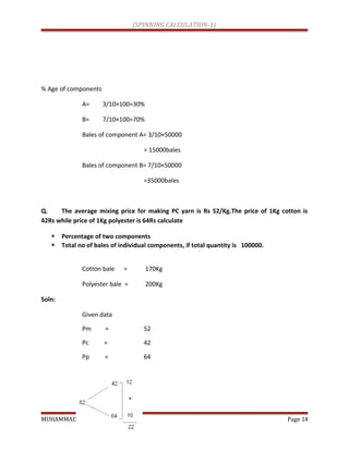 Spinning calculations | DOC