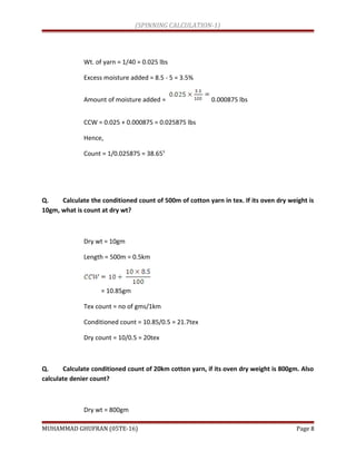 Spinning calculations | DOC