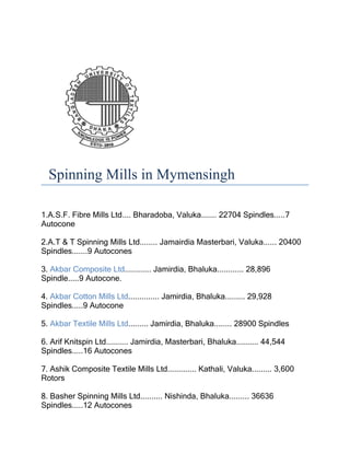 Spinning mills in mymensingh | PDF