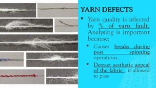 Spinning,yarn defects,sewing thread dr.ash