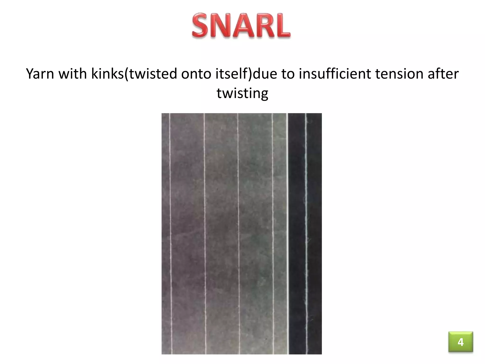 Spinning yarn faults | PPTX