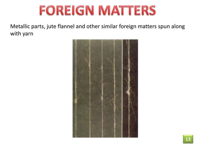 Spinning yarn faults | PPTX