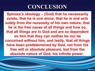 SPINOZA'S PHILOSOPHY | PPT