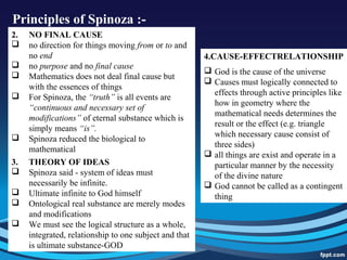 SPINOZA'S PHILOSOPHY | PPT