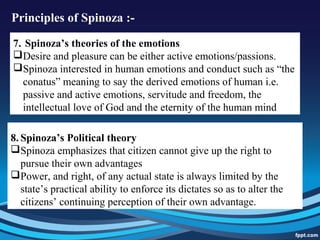 SPINOZA'S PHILOSOPHY | PPT