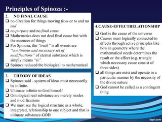 spinoza and his great principles and thoughts | PPTX