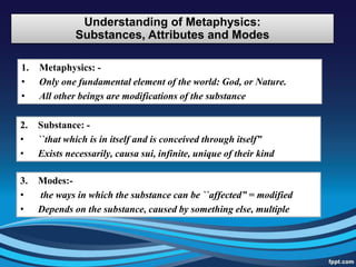 spinoza and his great principles and thoughts | PPTX