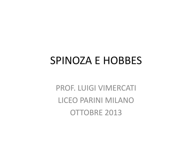 Spinoza e hobbes | PPTX