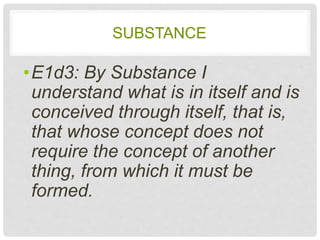 Spinoza's metaphysics | PPSX