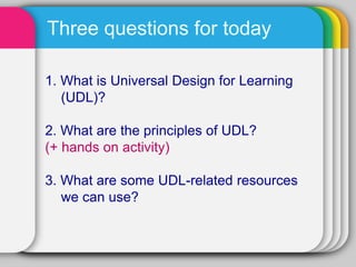 SPIN 2012 UDL Presentation | PPTX | Special Education | Education