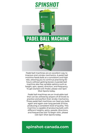 Revolutionize Your Padel Practice with the Ultimate Padel Ball Machine ...