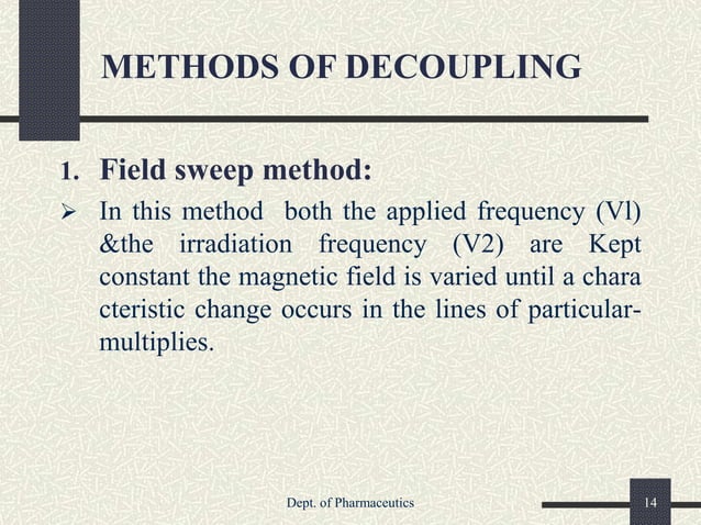 SPIN SPIN coupling, decoupling and shift reagents | PPT