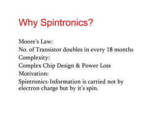 Spintronics | PPTX | Physics | Science