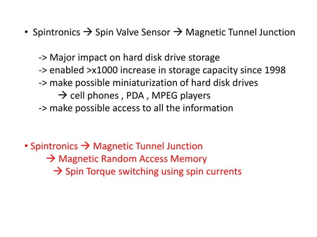 Spintronics Introduction (BASIC) | PPTX